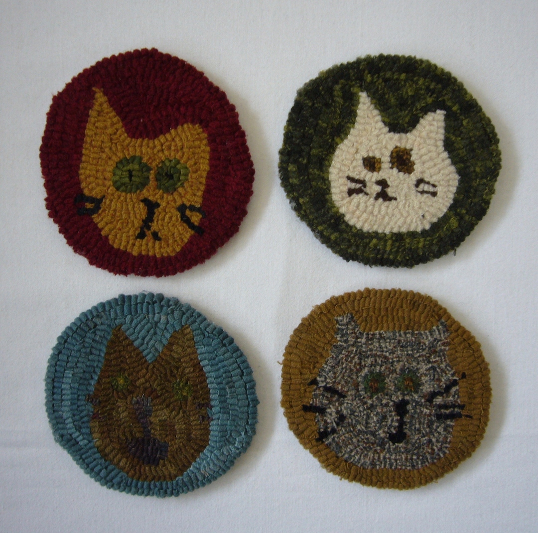 Four Crazy Cat Coasters - Etsy