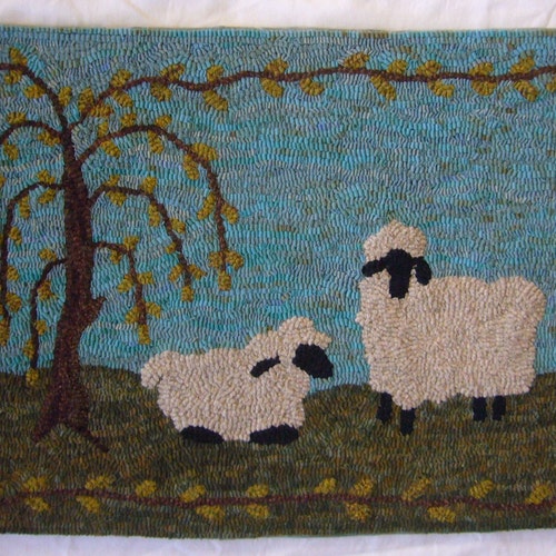 Two Sheep With Willow Rug Hooking Kit - Etsy