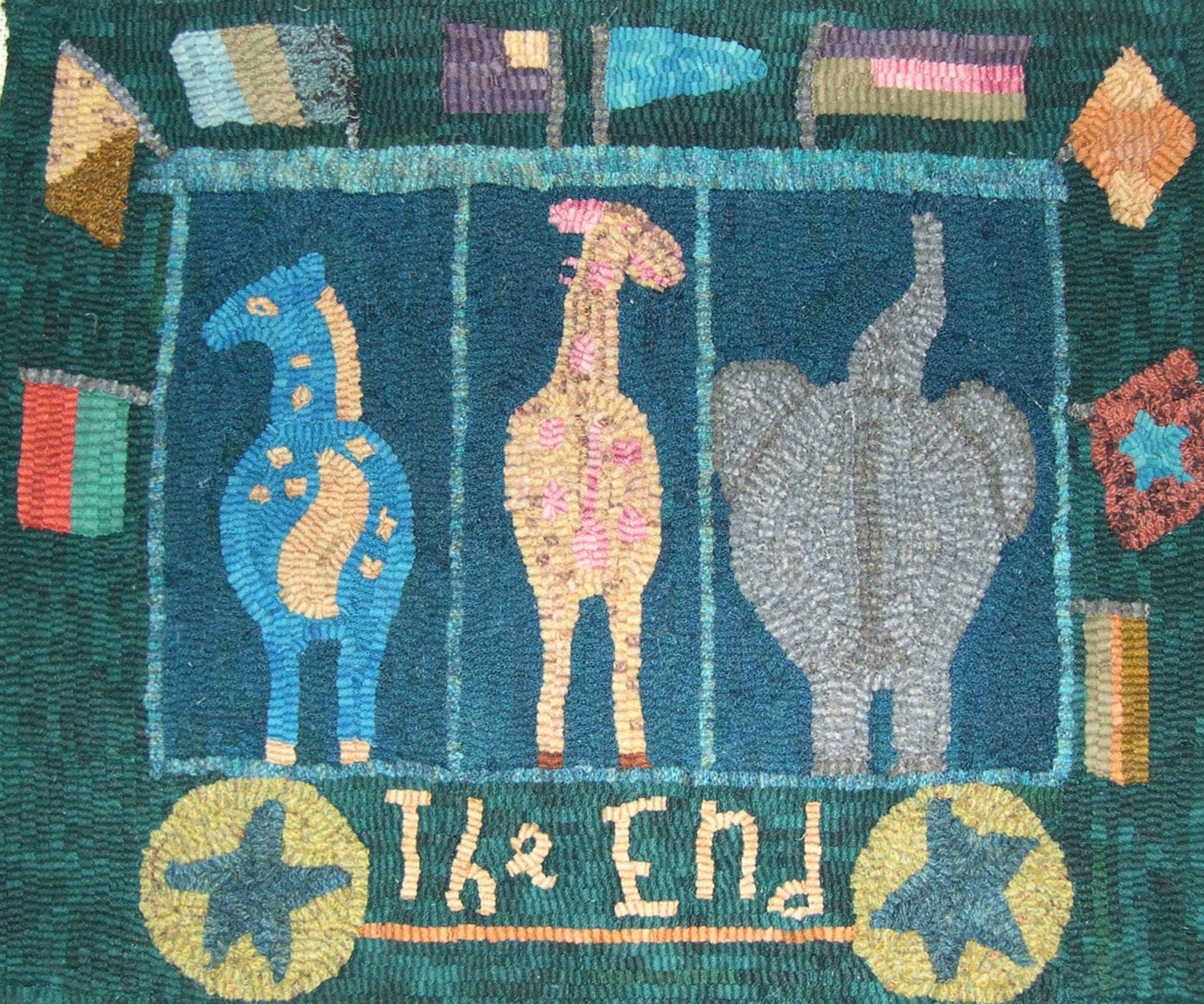 The End Vermont Folk Rugs Rug Hooking Pattern on Linen - Etsy