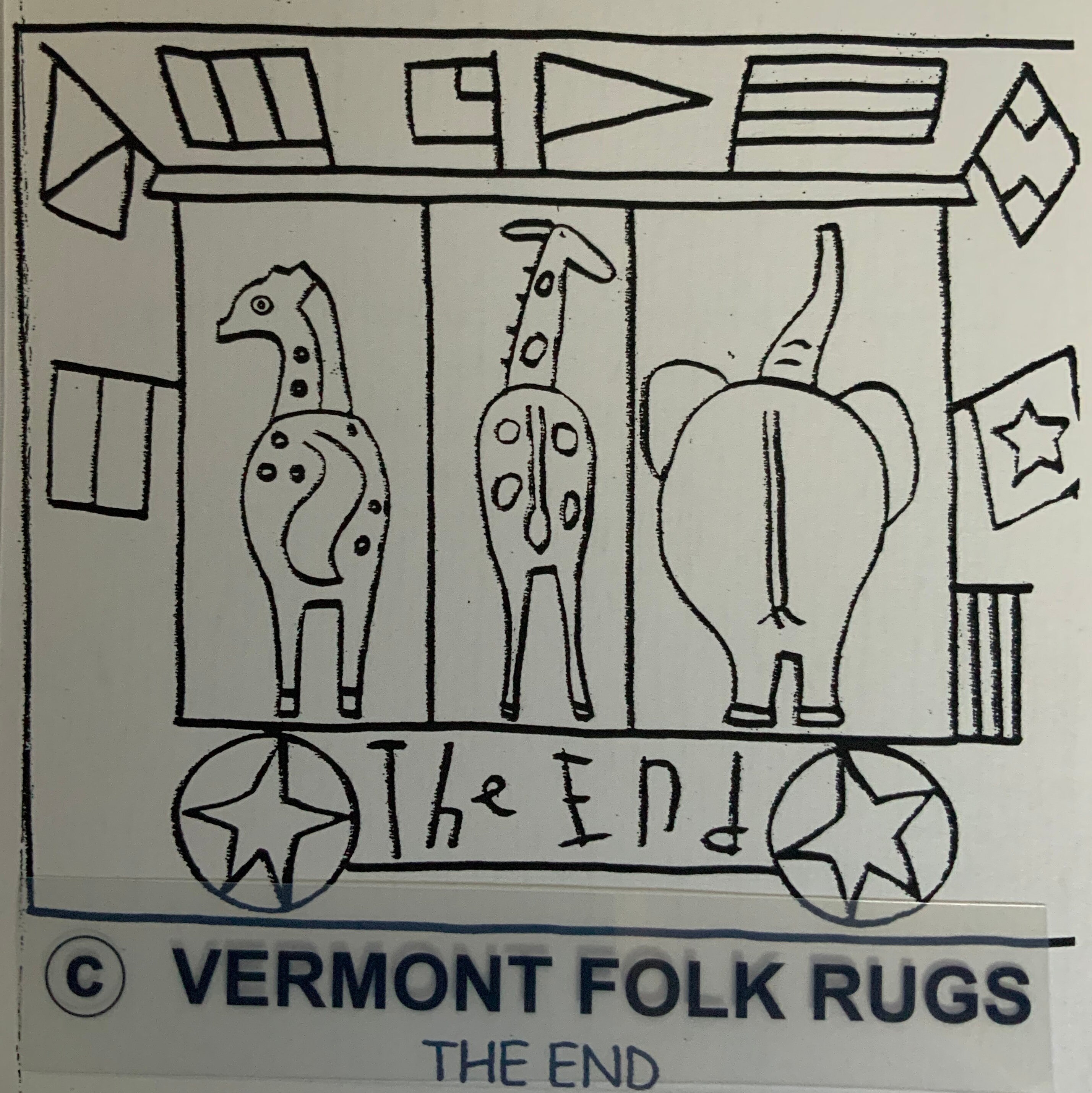 The End Vermont Folk Rugs Rug Hooking Pattern on Linen - Etsy