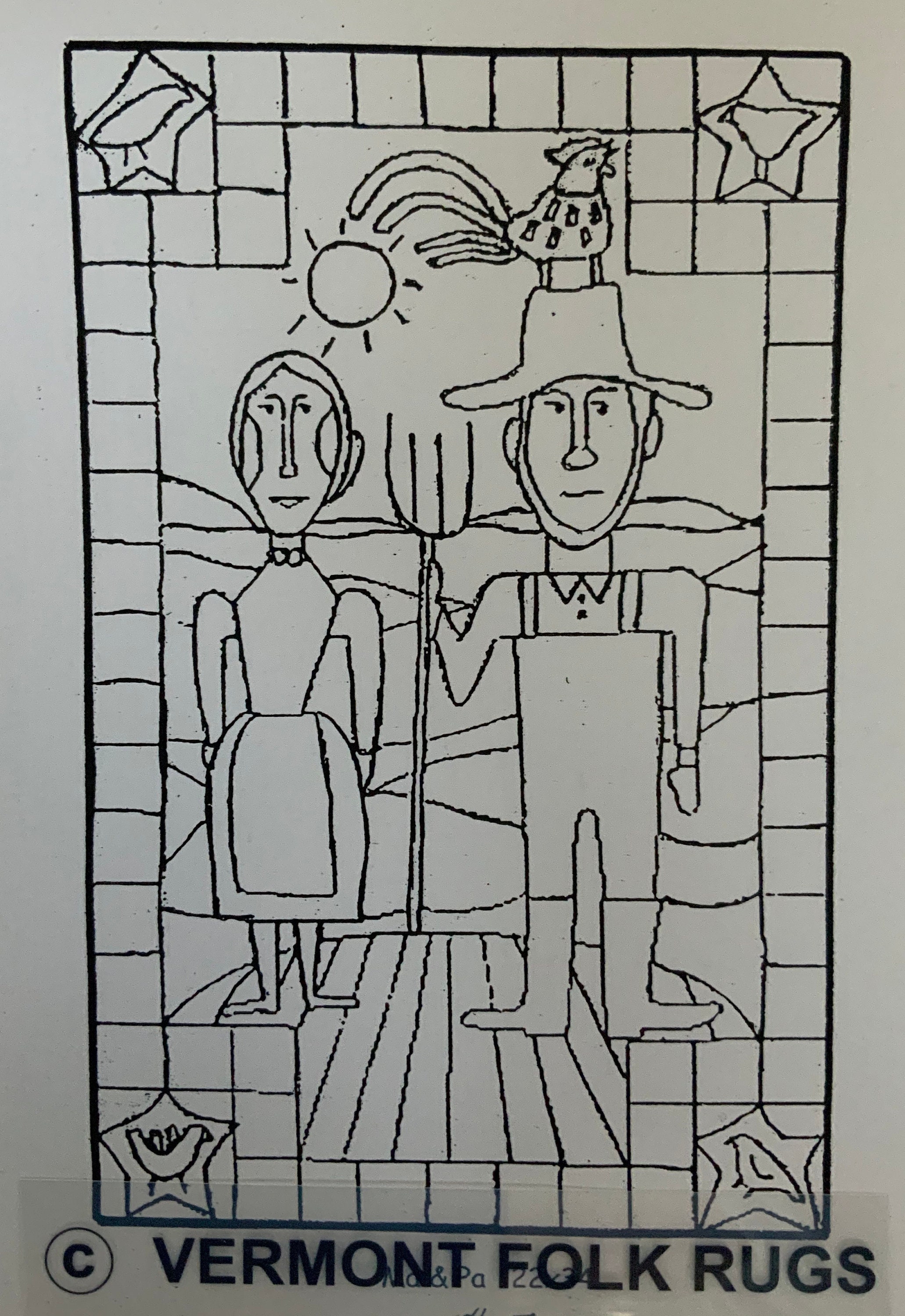 Ma & Pa Vermont Folk Rugs Rug Hooking Pattern on Linen - Etsy