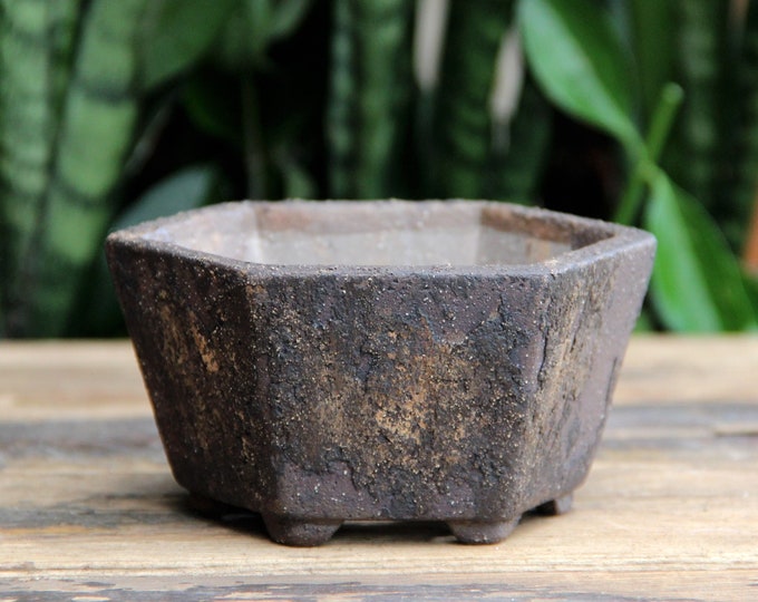Handmade Bonsai Pot, Hexagonal Bonsai Pot, Unglazed Bonsai Pot ...