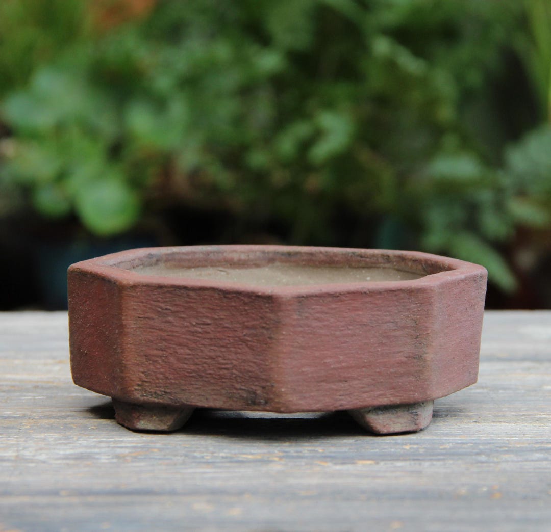 Rustic Red Clay Bonsai Pot: Octagonal Ceramic Succulent Planter - Etsy