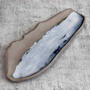 Handmade Blue Gray Ceramic Platter: Artisan Organic Sculptural Pottery ...