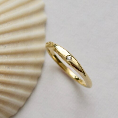 18K 14K 9K Rectangular Bar Signet Ring Diamond Signet Ring | Etsy