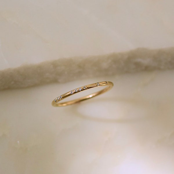 Diamond Morse Code Initial Ring - Etsy