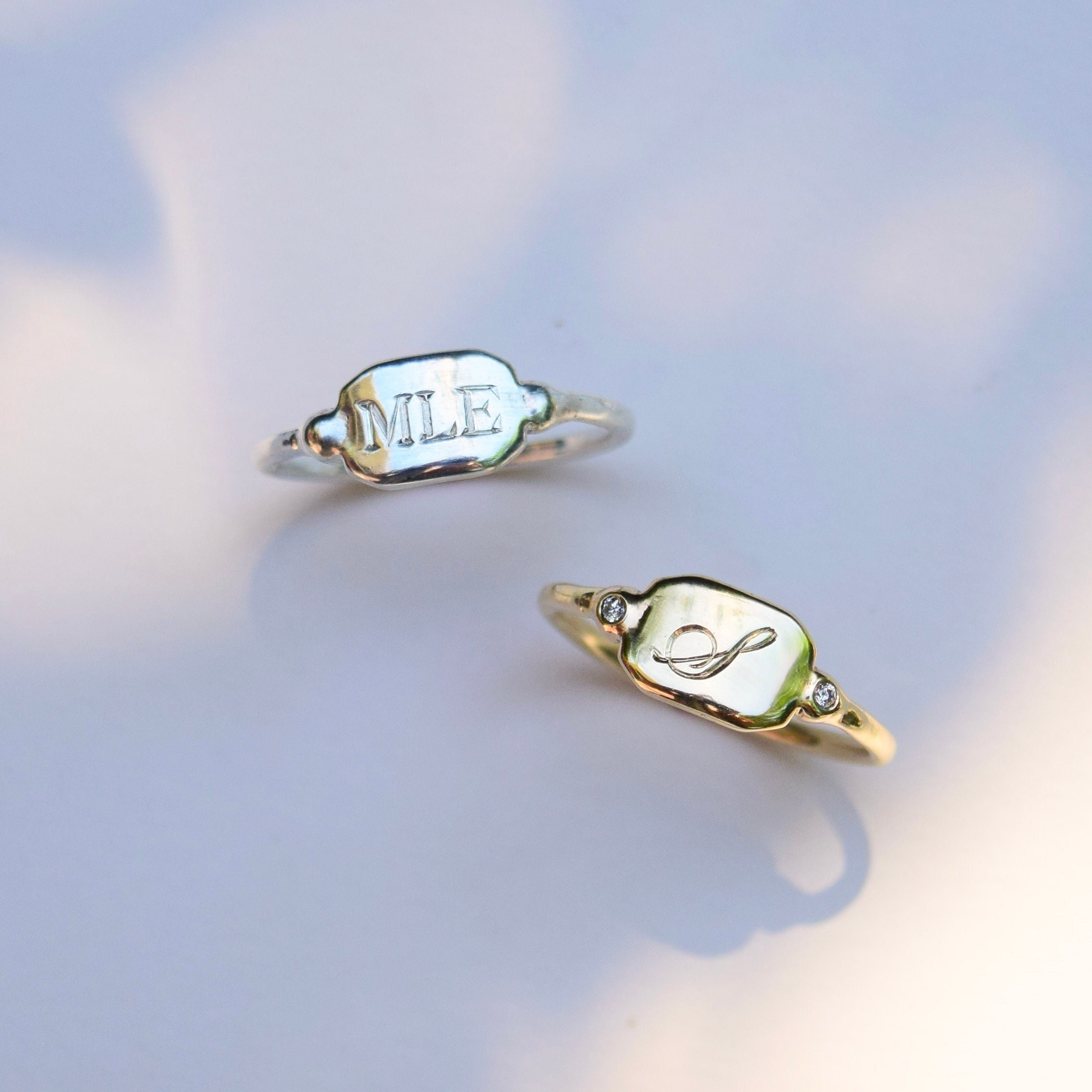 Monogram rings etsy store
