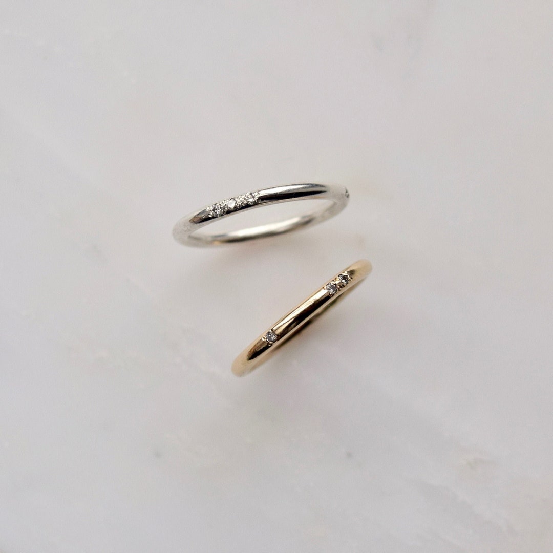 Diamond Morse Code Ring (thick) - Morse Code Jewelry, Gold Diamond Band ...