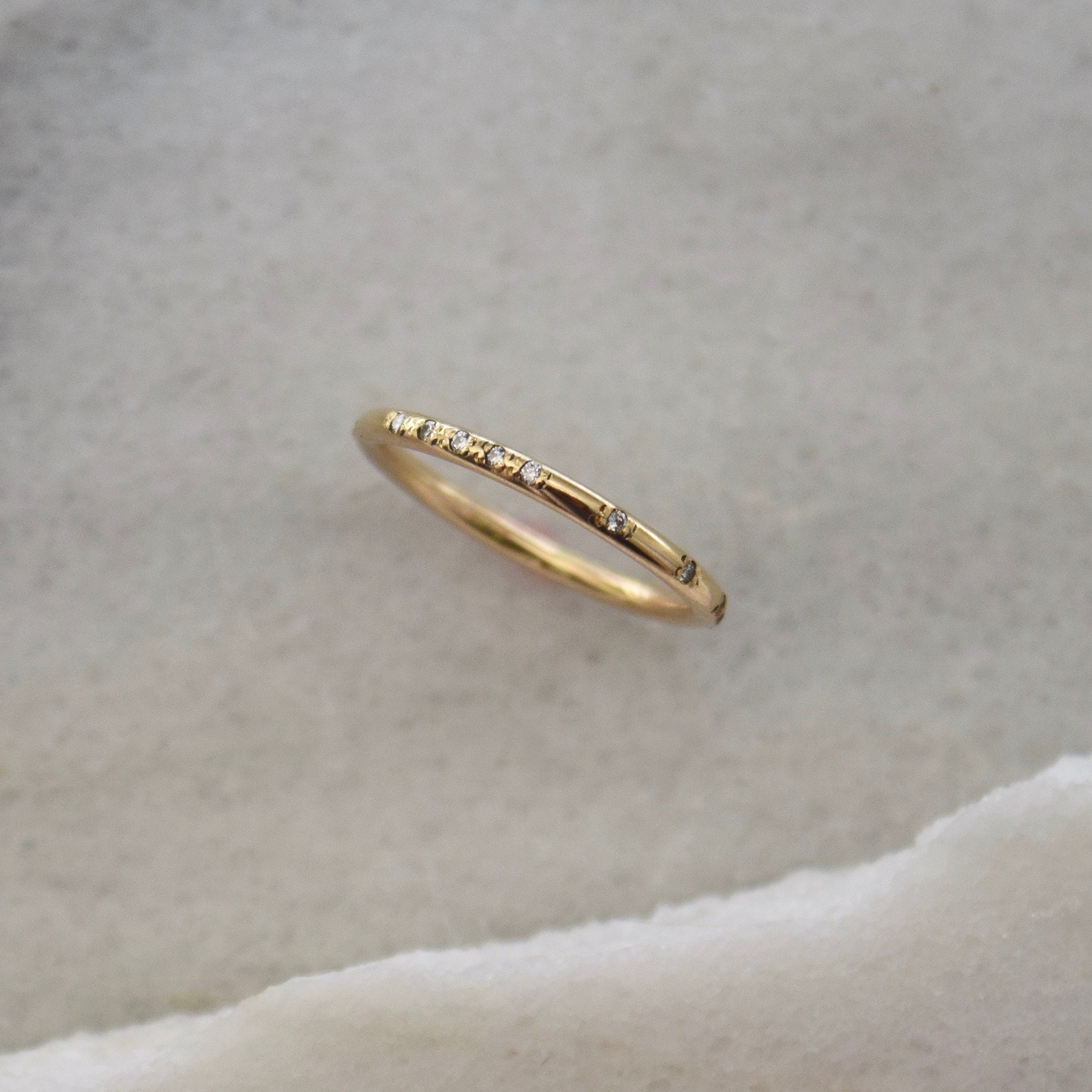 Morse Code Ring Diamond Gold Band Custom Wedding Band | Etsy