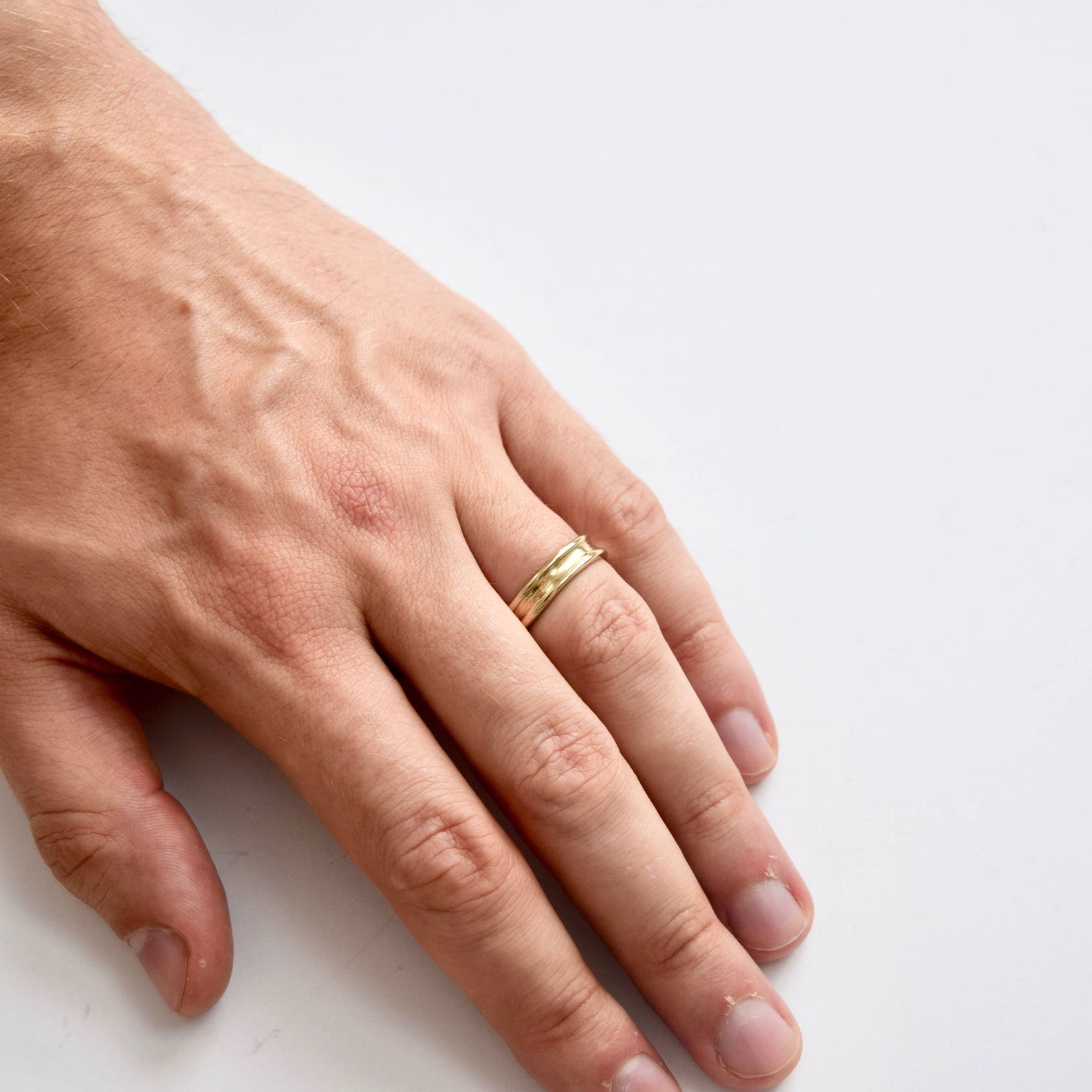 Mens Gold Wedding Band Mens Gold Ring Organic Mens Ring - Etsy