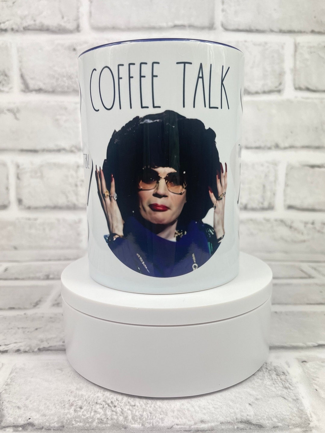 Coffee Talk SNL 15 Oz Mug With Dark Blue Handle Inside - Etsy