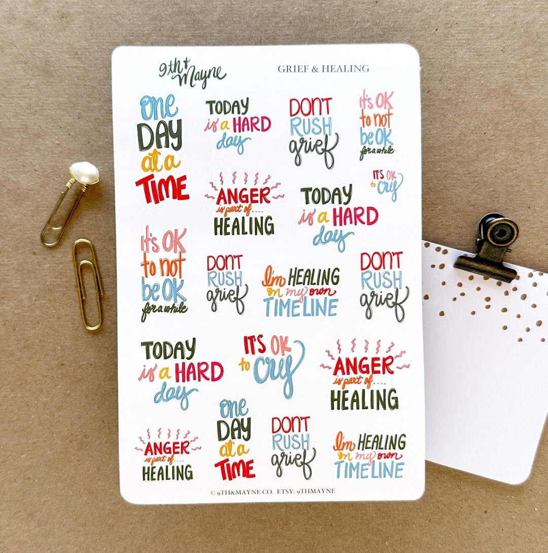 Stages of Grief Stickers: Mental Health, Loss & Healing - Etsy