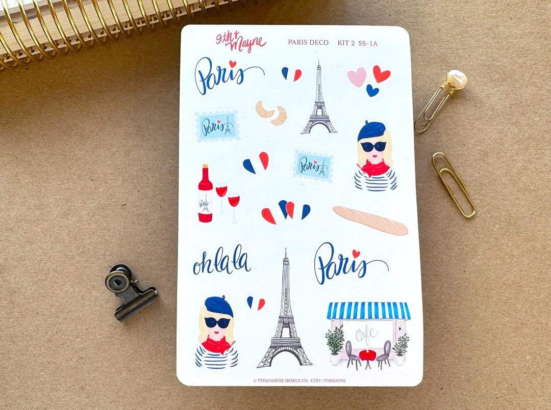Paris Stickers, Planner Stickers, Notebook Stickers, Hand-drawn ...