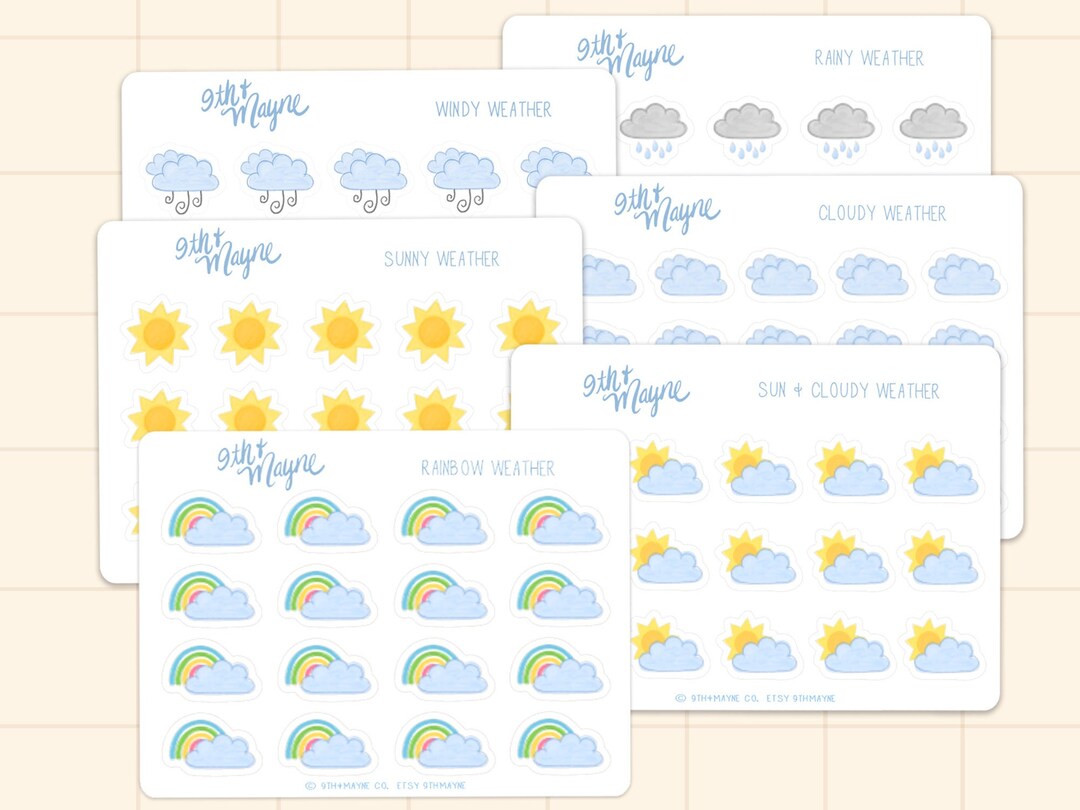Mini Weather Icon Stickers for Planners, Calendars, Bullet Journals ...