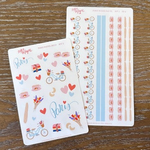 Cafe Sticker Sheet, Paris Sticker, Eiffel Tower Sticker, Paris Travel ...