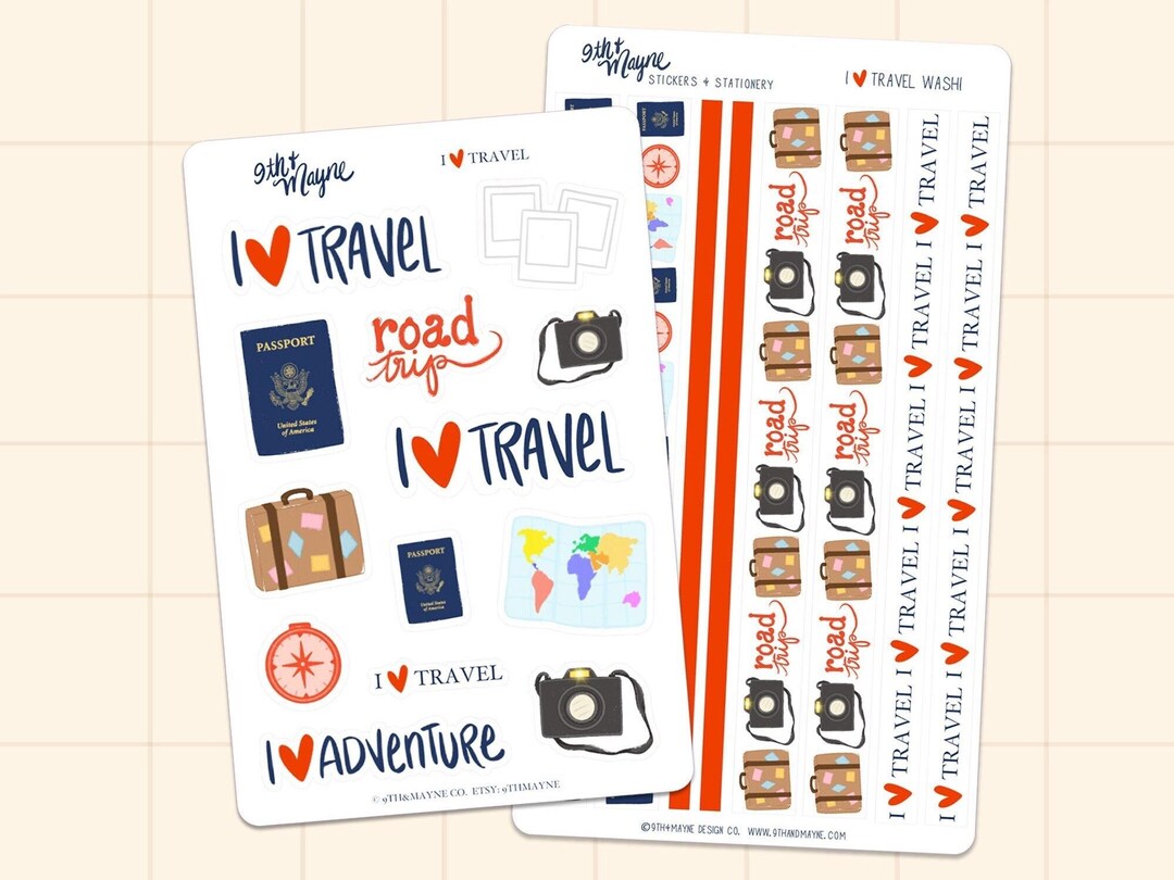 Travel Stickers, Vacation Planner, Planner Stickers, Notebook Stickers ...