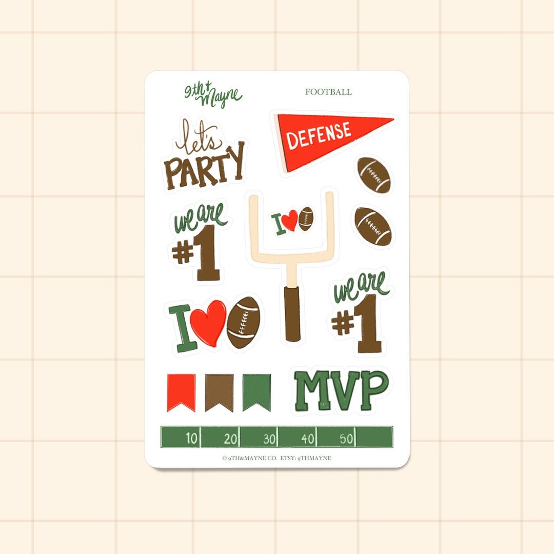 Football Sticker Sheet, Deco, Planne, Bullet Journal - Etsy