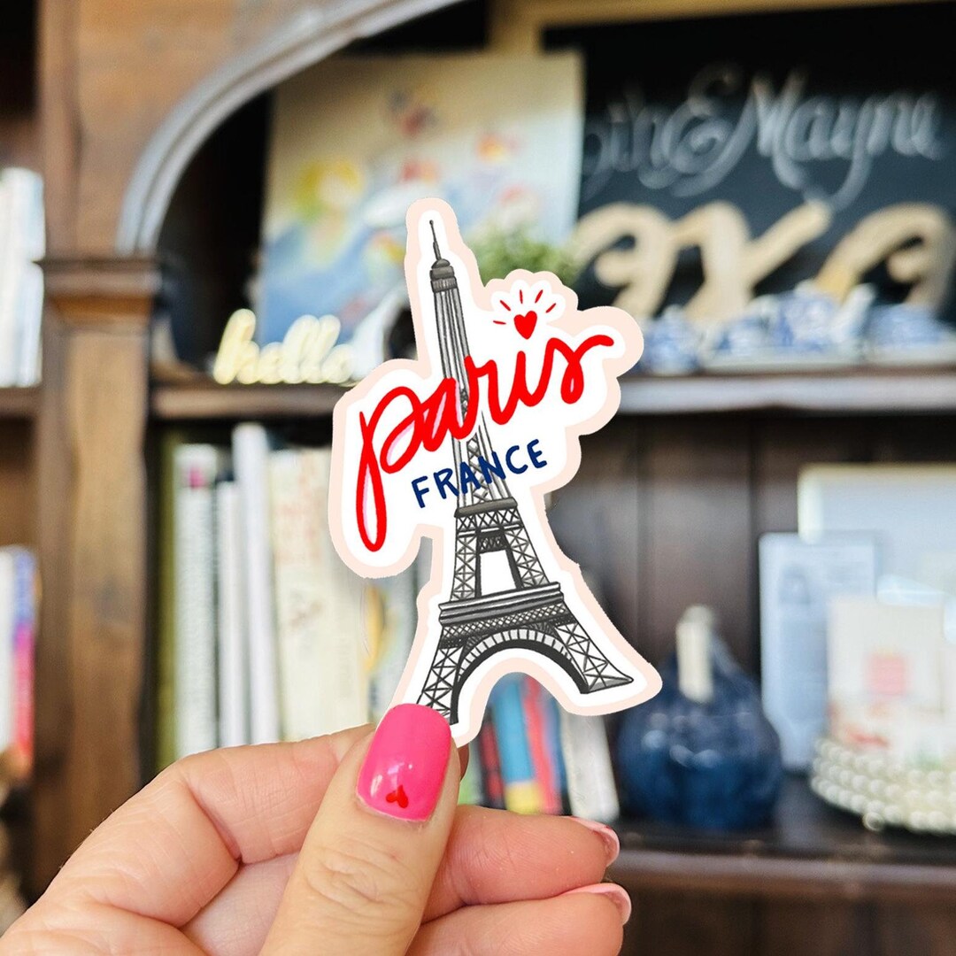 Eiffel Tower Vinyl Sticker, Water Bottle Decal, Travel Sticker, Paris ...