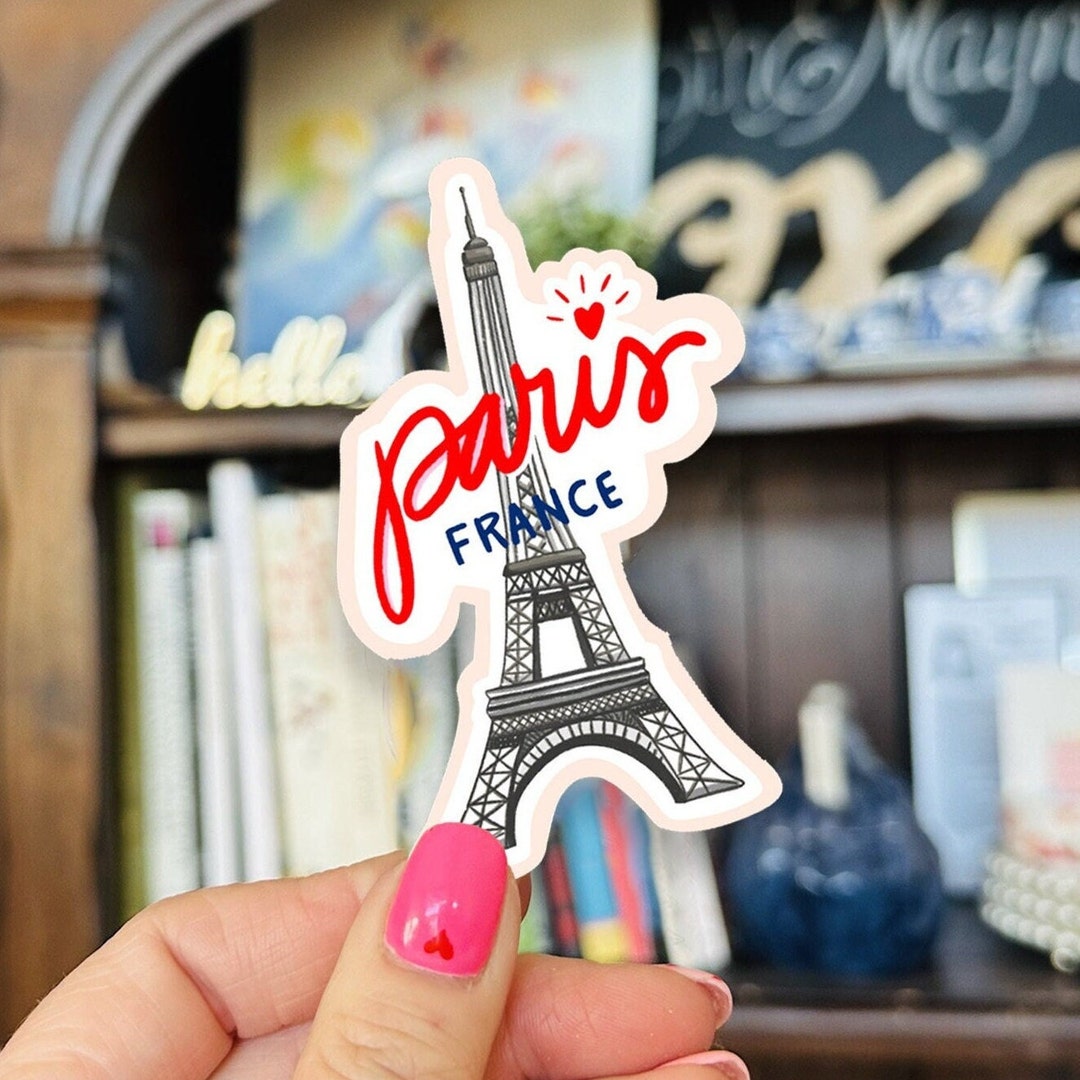 Eiffel Tower Vinyl Sticker, Water Bottle Decal, Travel Sticker, Paris ...
