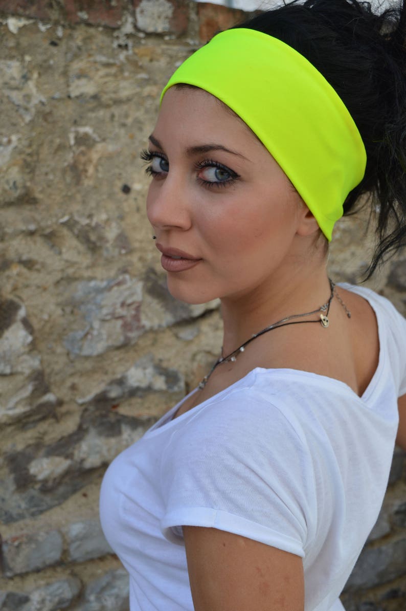 Neon Orange Headband Neon Yellow Headband Yoga Headband | Etsy