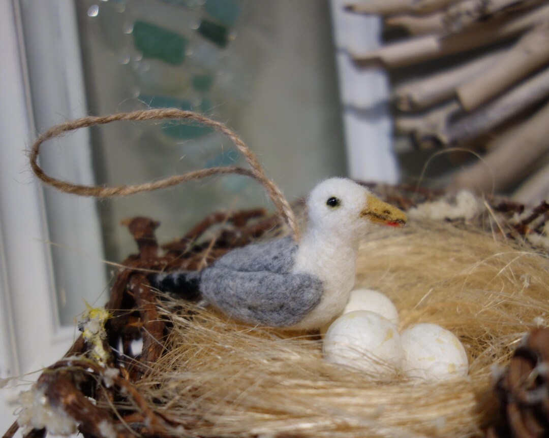 Felted Seagull Ornament - Etsy