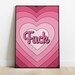 Pink Groovy Heart Trendy Pink Heart Print Illustration - Etsy