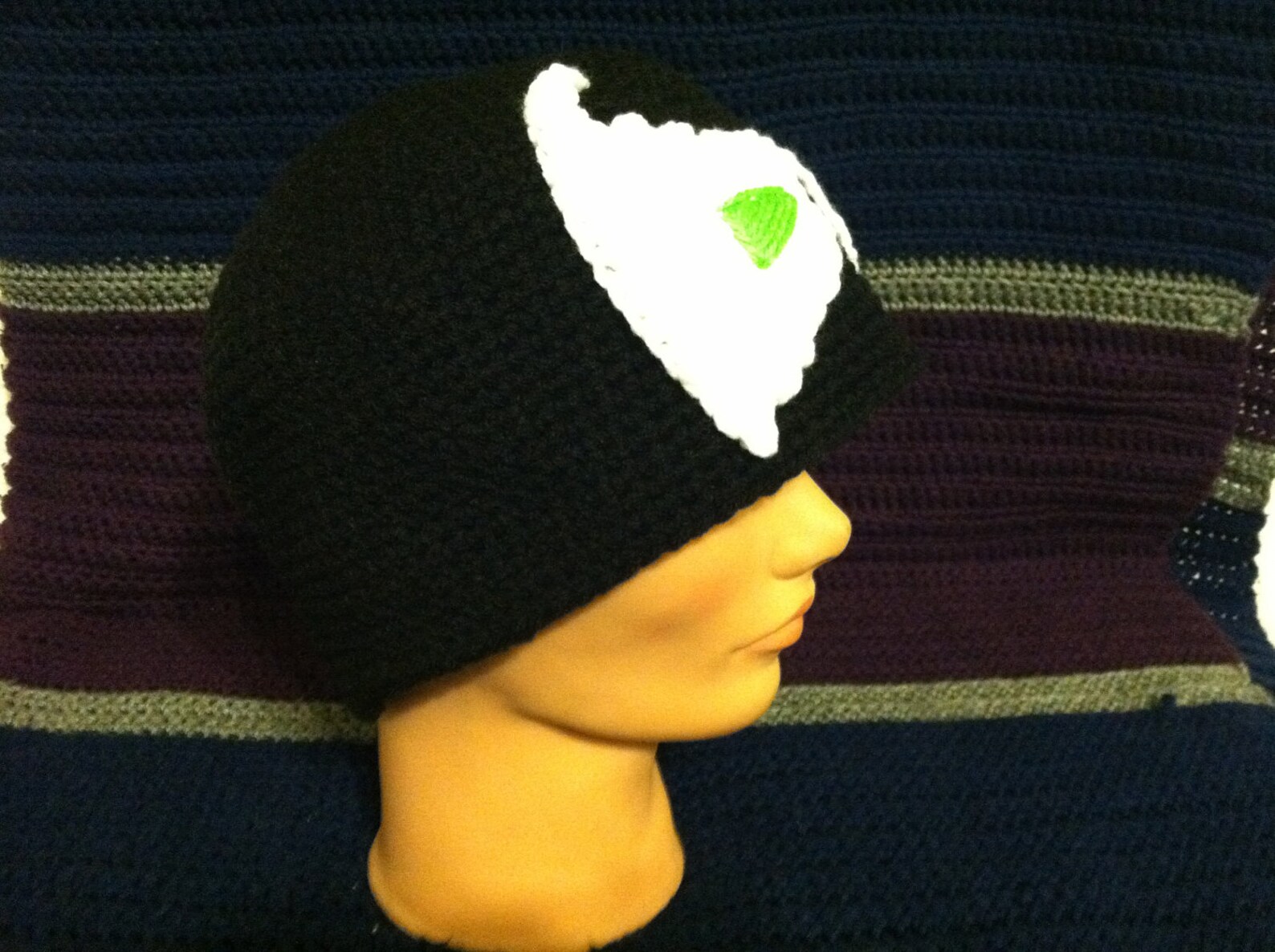 Spawn black, White, and Green Crochet Beanie - Etsy