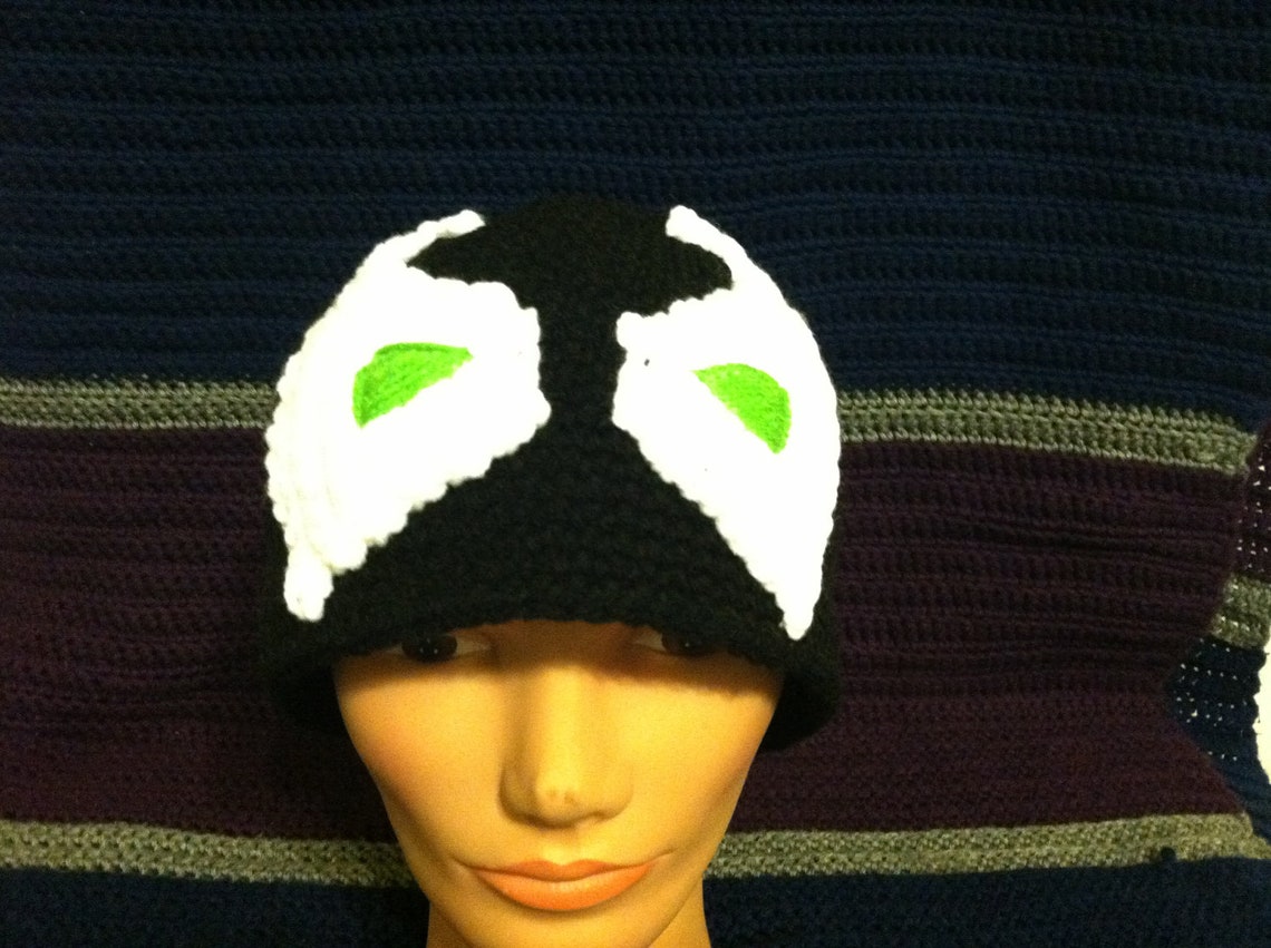 Spawn black, White, and Green Crochet Beanie - Etsy