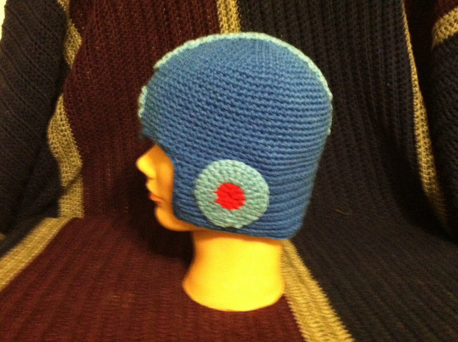 Blue and Red Mega Man beanie, Hat, Cap - Etsy