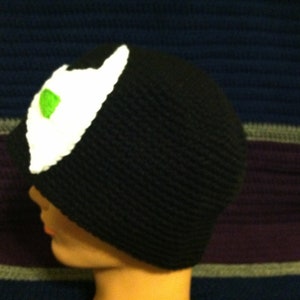 Spawn black, White, and Green Crochet Beanie - Etsy