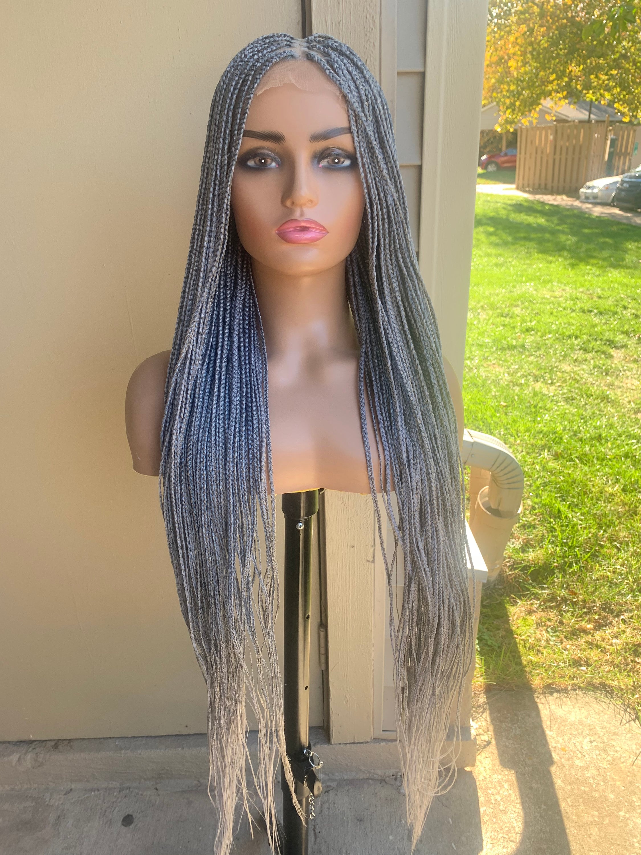 Grey Closure Knotless Braids - Etsy
