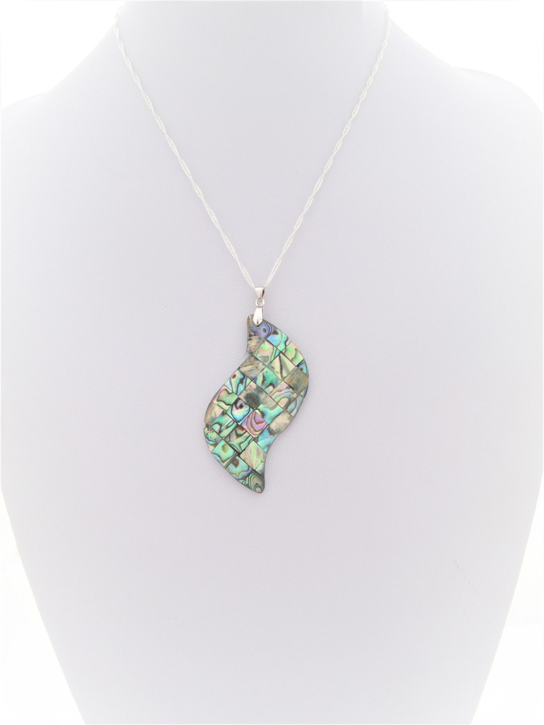 Large Paua Abalone, Abalone Shell Pendant on Sterling Silver 925 ...