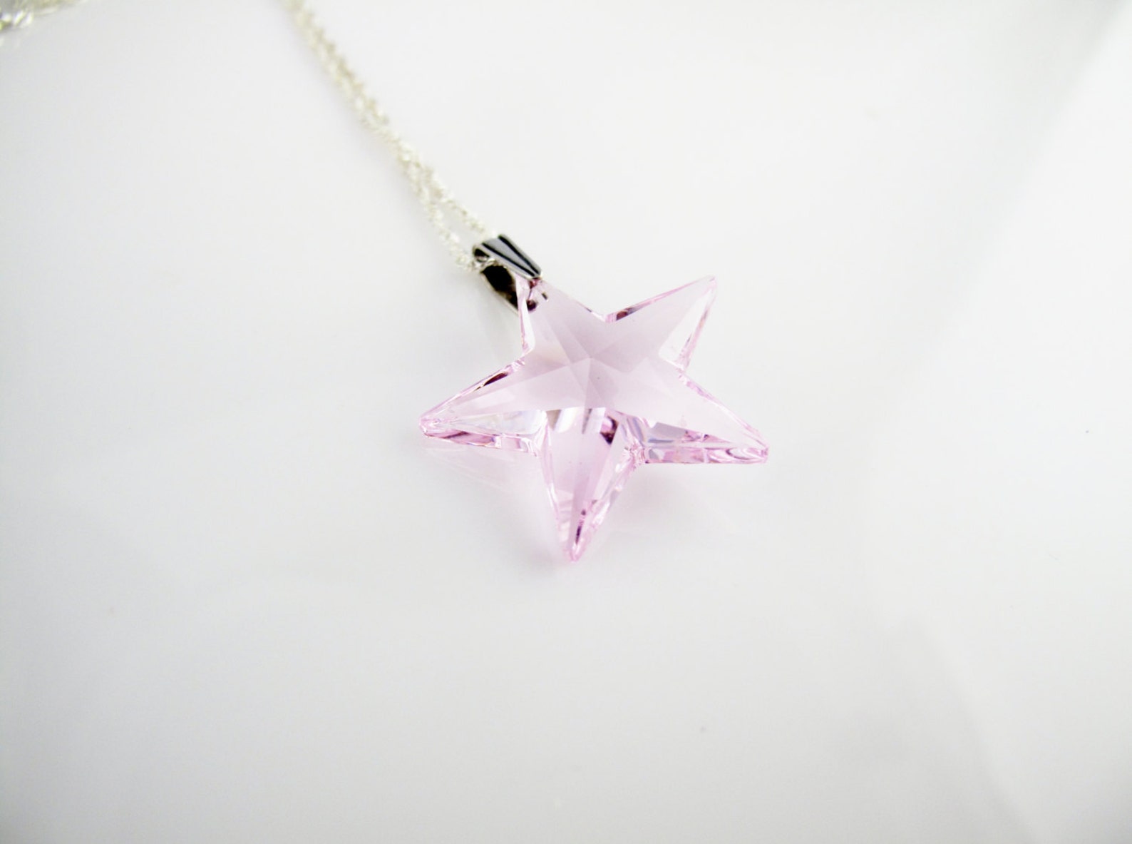 Pink Star Necklace Light Pink Swarovski Crystal Star Pendant - Etsy