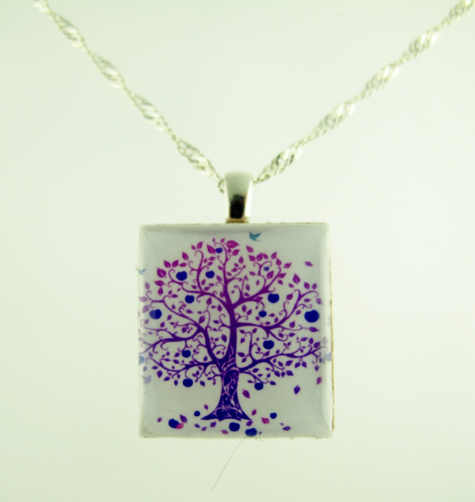 Purple Tree of Life Purple Flowering Tree Scrabble Tile - Etsy