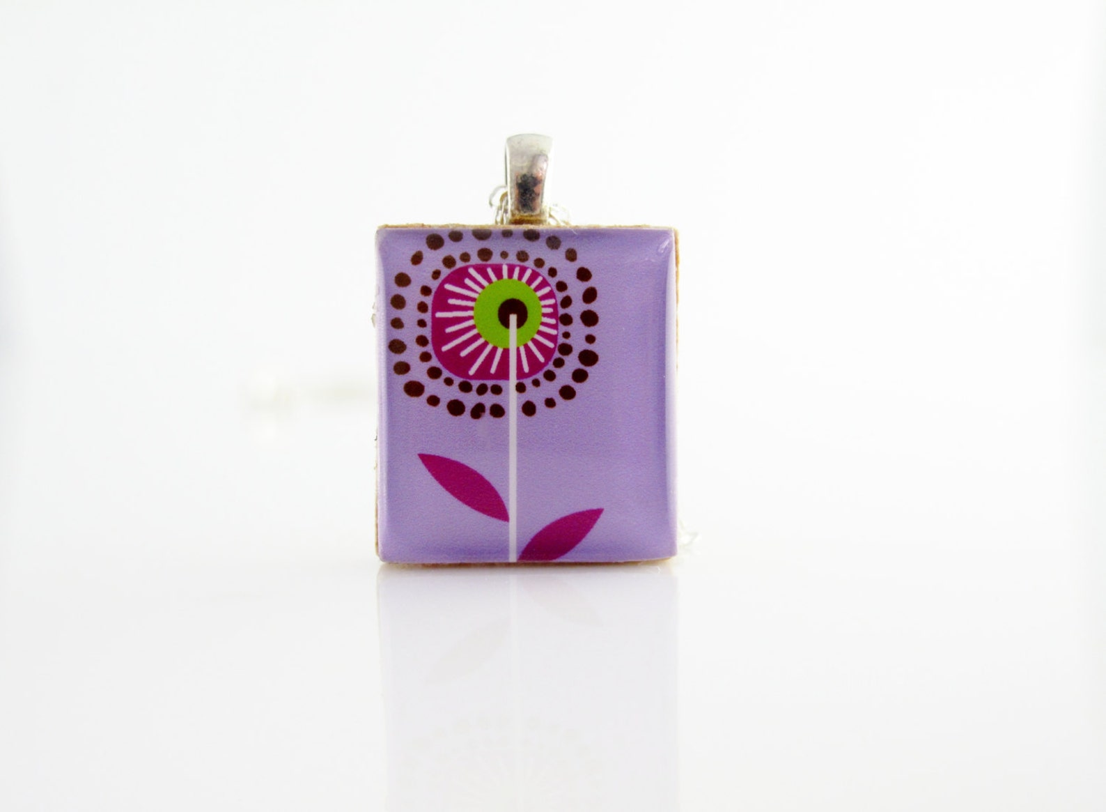 Retro Purple Flower Scrabble Pendant Scrabble Tile on - Etsy