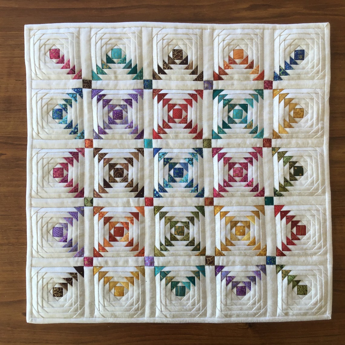 Wild Geese Log Cabin Miniature Quilt Pattern, Mini Quilt, Small Quilt ...