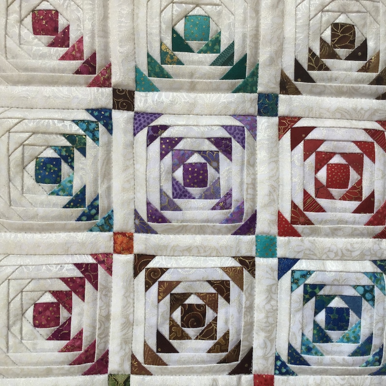 Wild Geese Log Cabin Miniature Quilt Pattern, Mini Quilt, Small Quilt ...