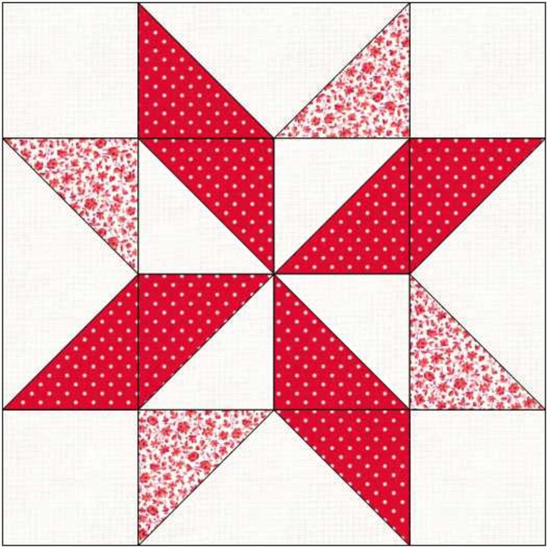 Variable Star Block Pattern Patchwork Block Pattern Quilt - Etsy