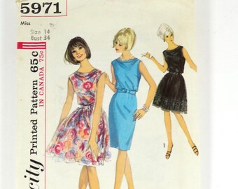 1965 Dress Pattern - Etsy