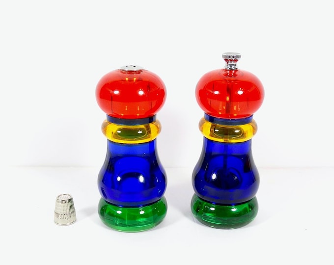 Vintage Rainbow Salt and Pepper Shaker Set Olde Thompson Rainbow ...