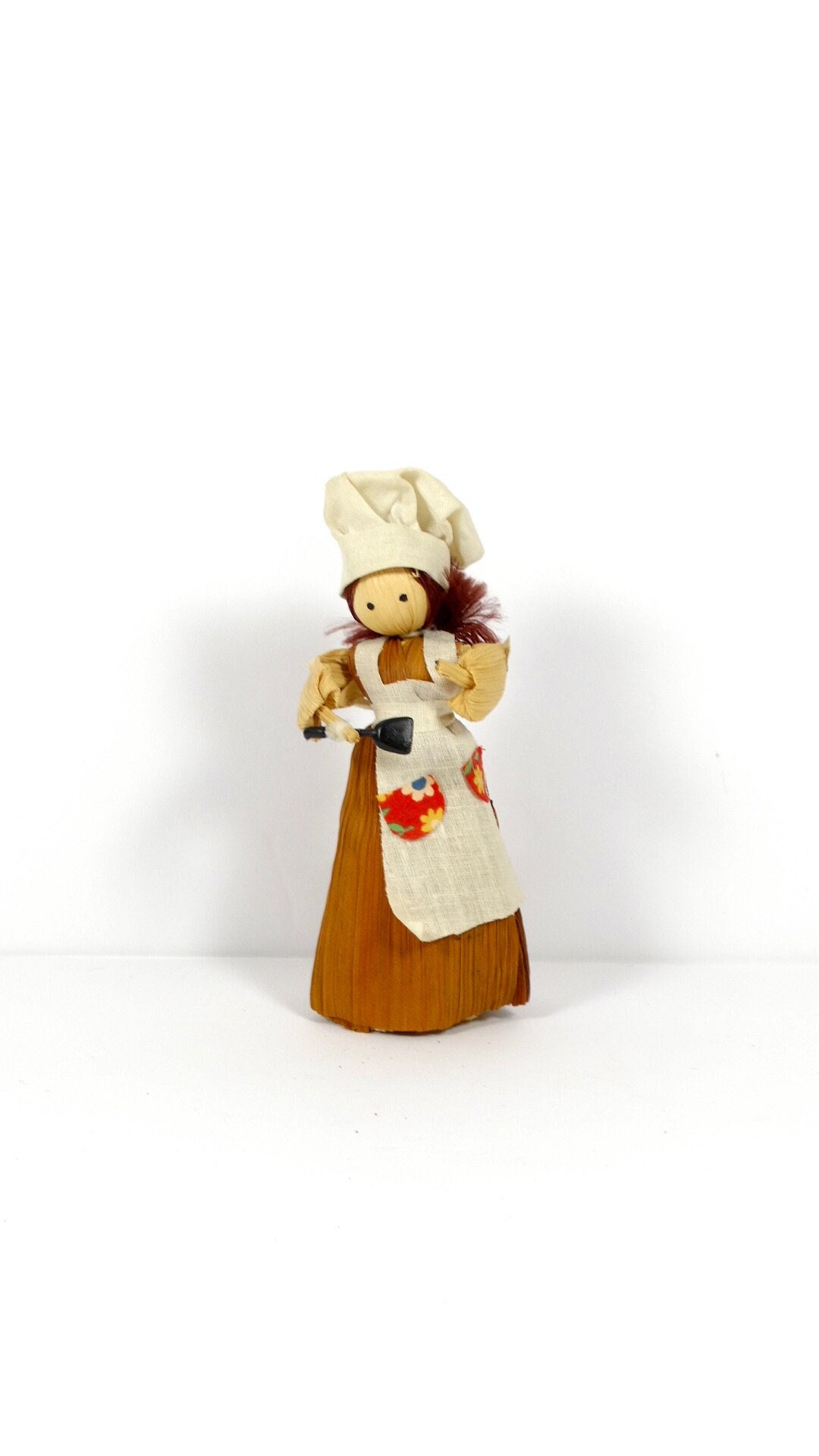 1970s Chef Cornhusk Doll Cooking Doll Chef Doll Handmade Cornhusk Doll ...