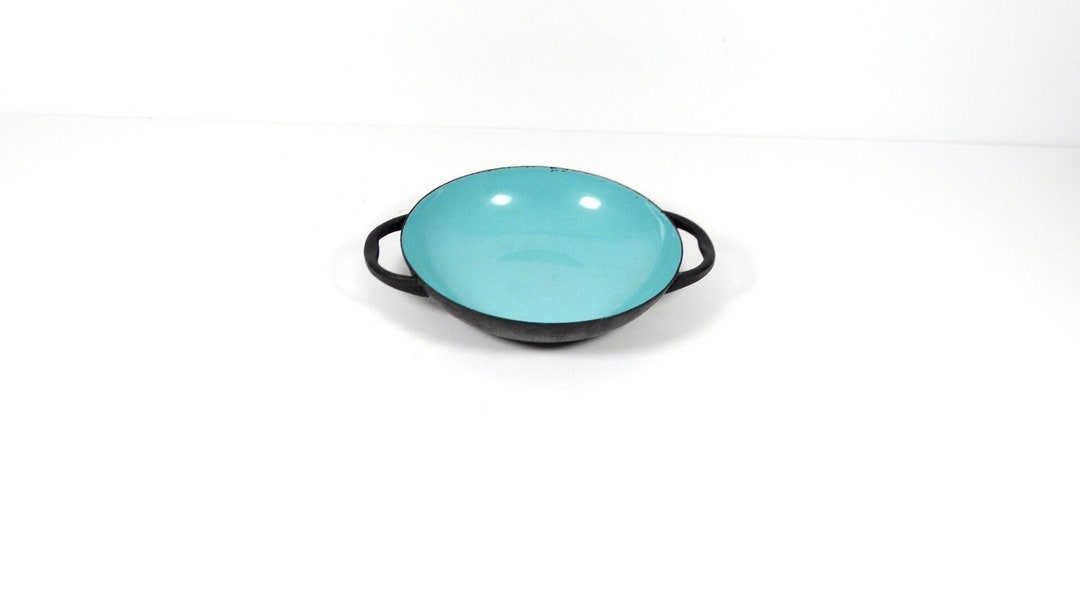 Vintage Tiny Paella Pan Blue Enamelware Little Paella Pan Two Handled ...