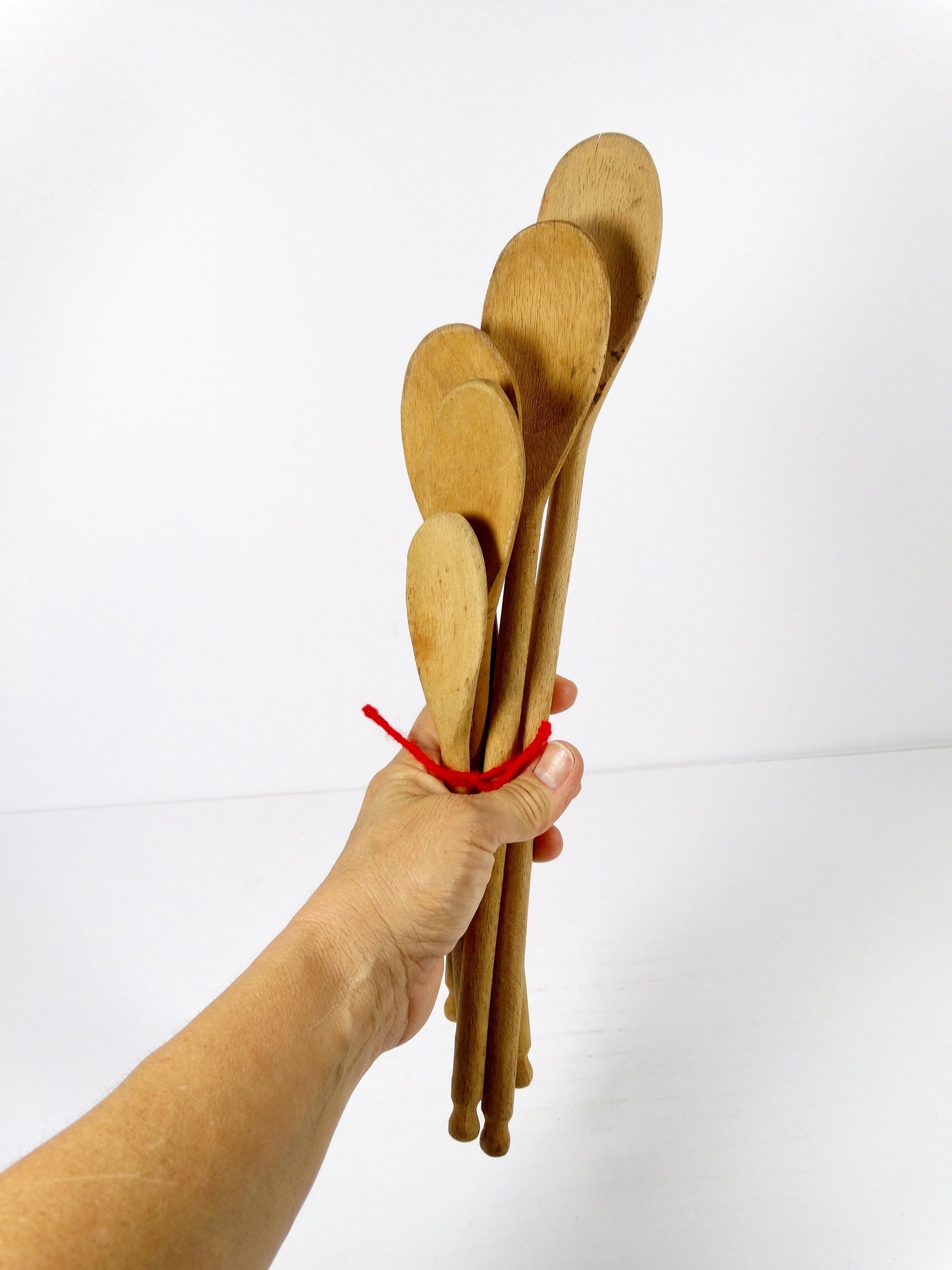 Vintage Wooden Spoon Set of 5 Wood Spoons - Graduated Spoon Set ...