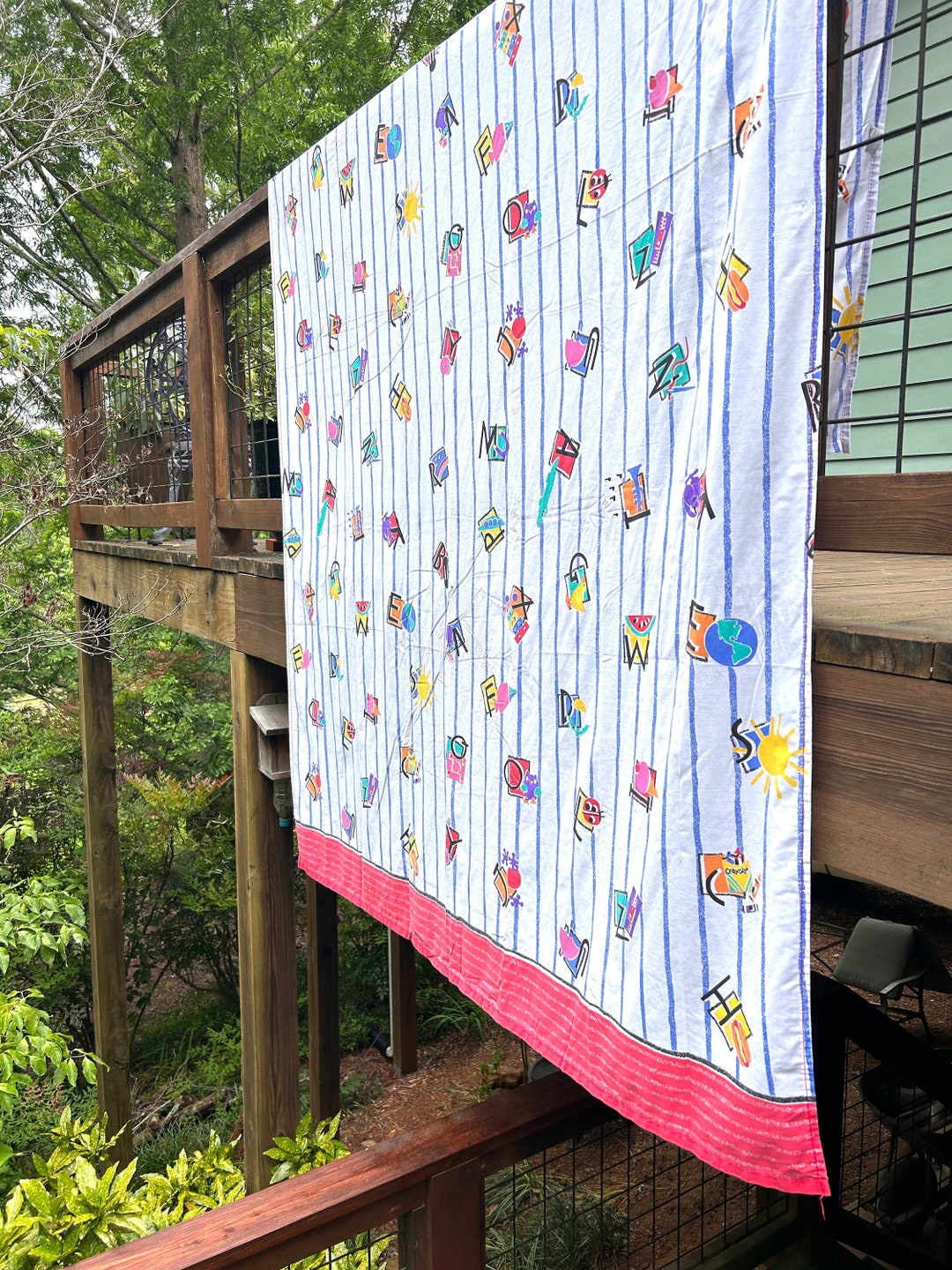 Cute Vintage Crayola Kids Sheet Set Cannon Twin Sheet Set Crayon Sheets ...