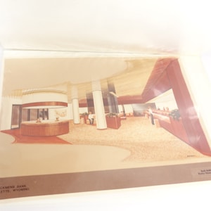 1970s Architect Drawings 70s Bank Design Exteriors Interiors Bank ...