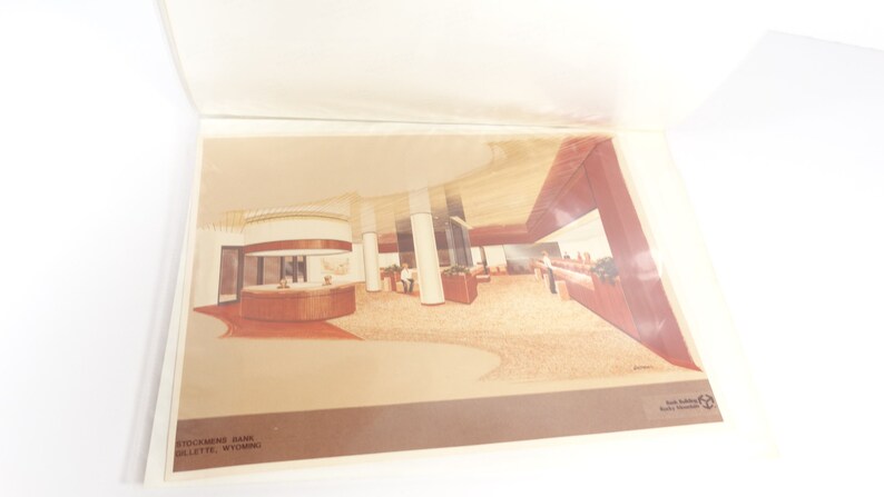 1970s Architect Drawings 70s Bank Design Exteriors Interiors Bank ...