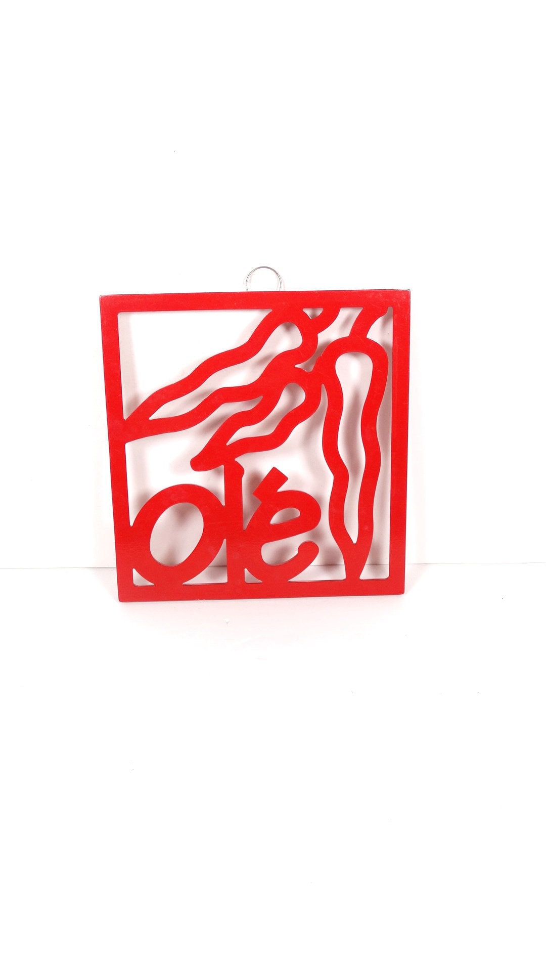Vintage Olé Chili Pepper Enamel Metal Trivet by Copco - Denmark ...