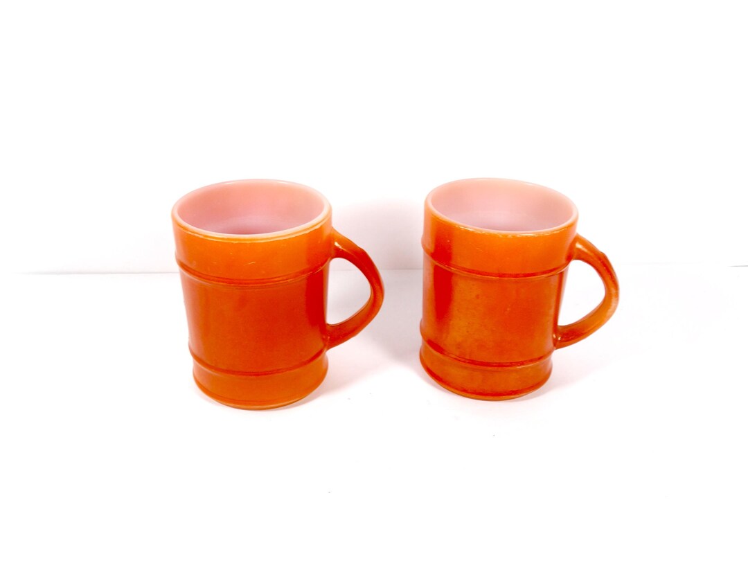 Midcentury Orange Fire King Mugs - Set of 2 Fire King Mug Set Anchor ...