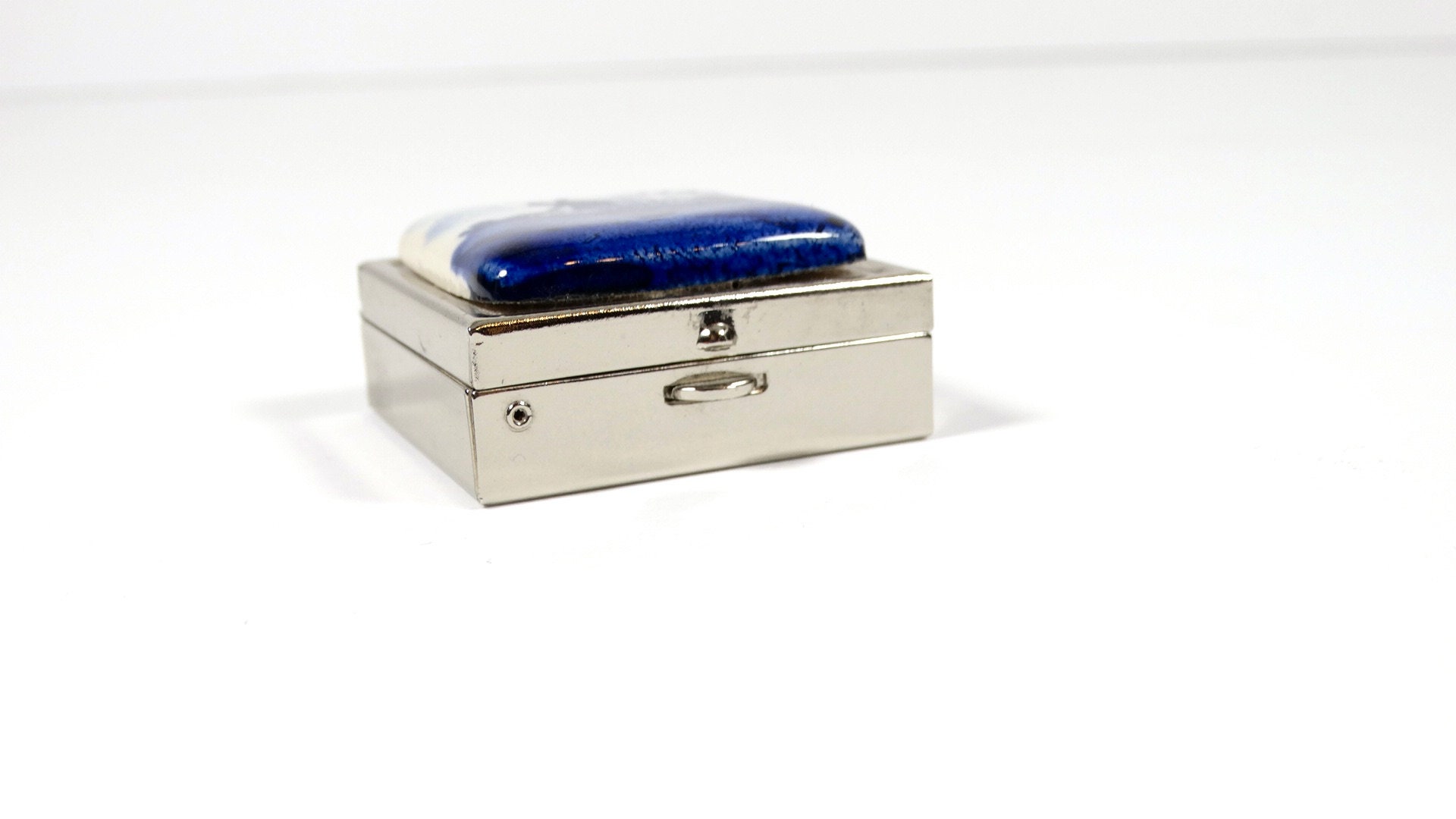 Vintage Delft Snuff Box Delft Tile Pill Box Holland Snuff Box Holland ...