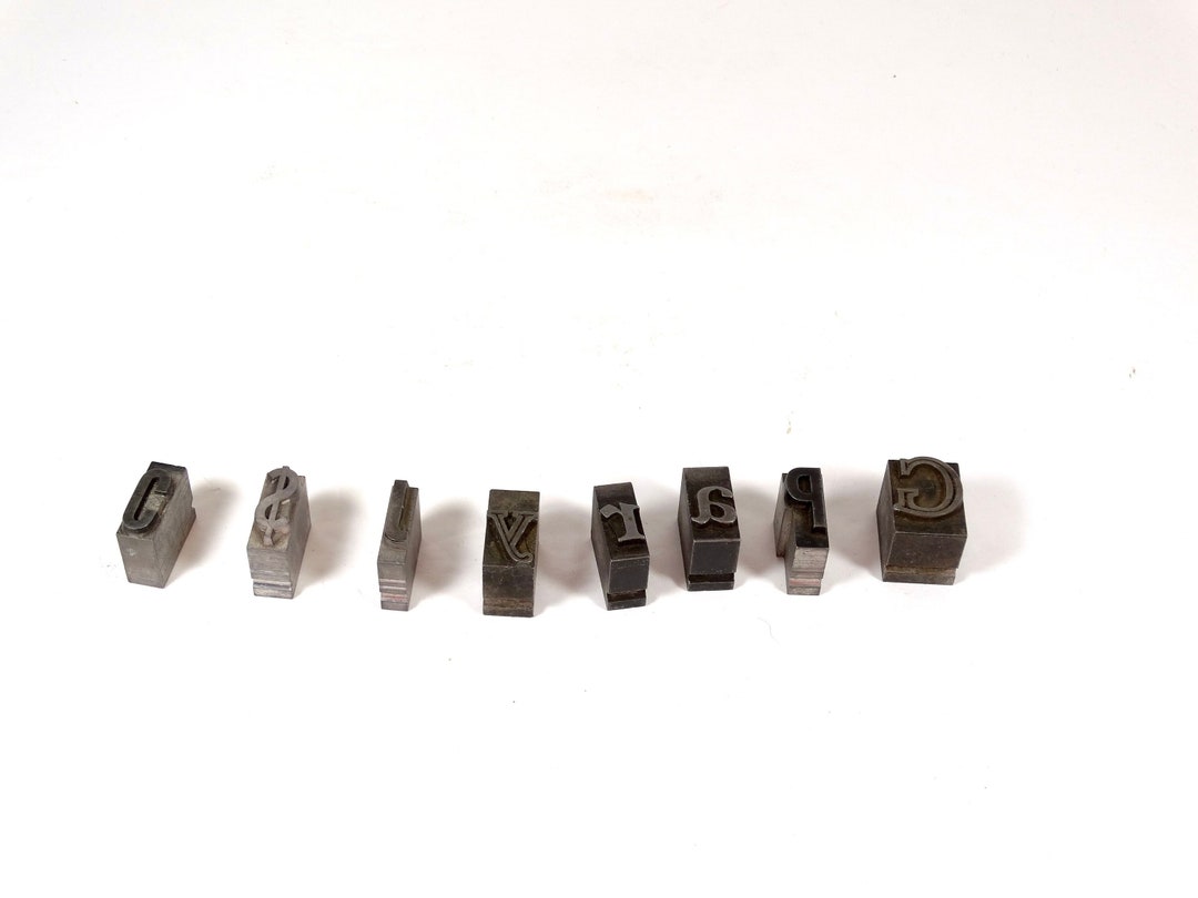 Vintage Metal Printing Blocks - Sold Individually - Block Letter ...